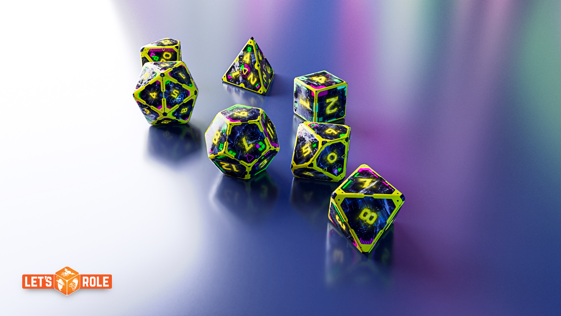 Cyberpunk "on the edge" dice set · Dice · Let's Role